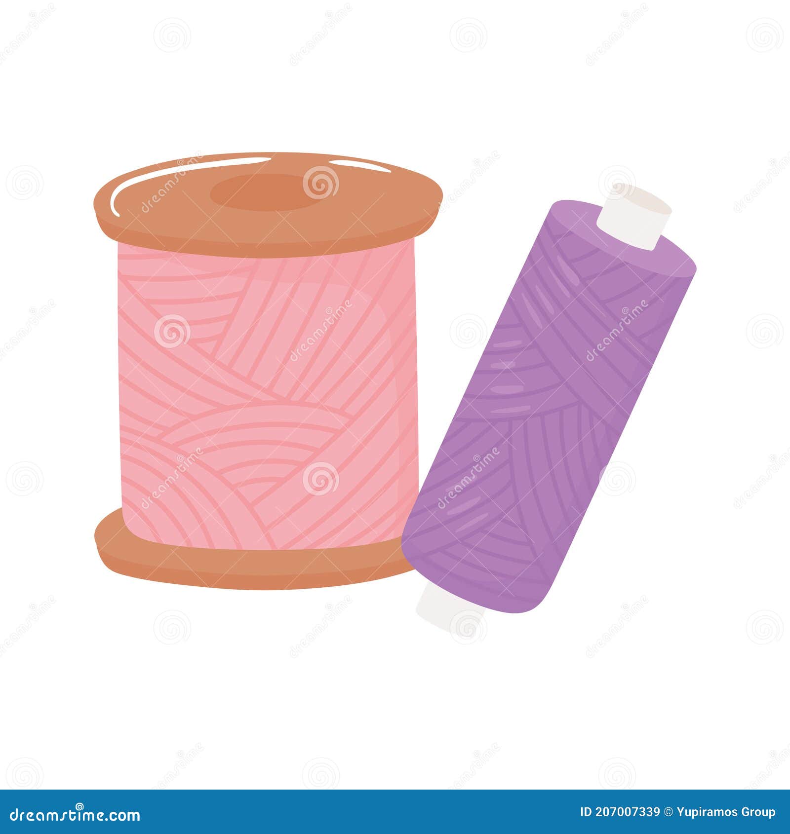 Needlework Spools of Thread Cartoon on White Background Stock Vector ...