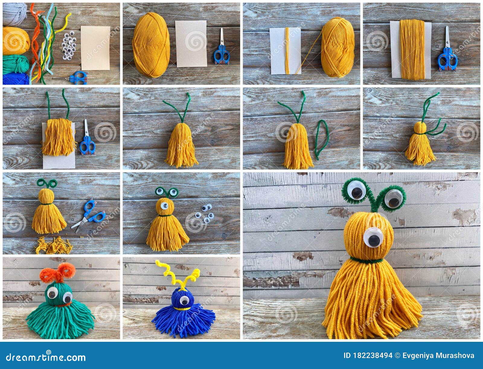 Needlework Step by Step, Collage How To Make a Monster Out of Colored ...