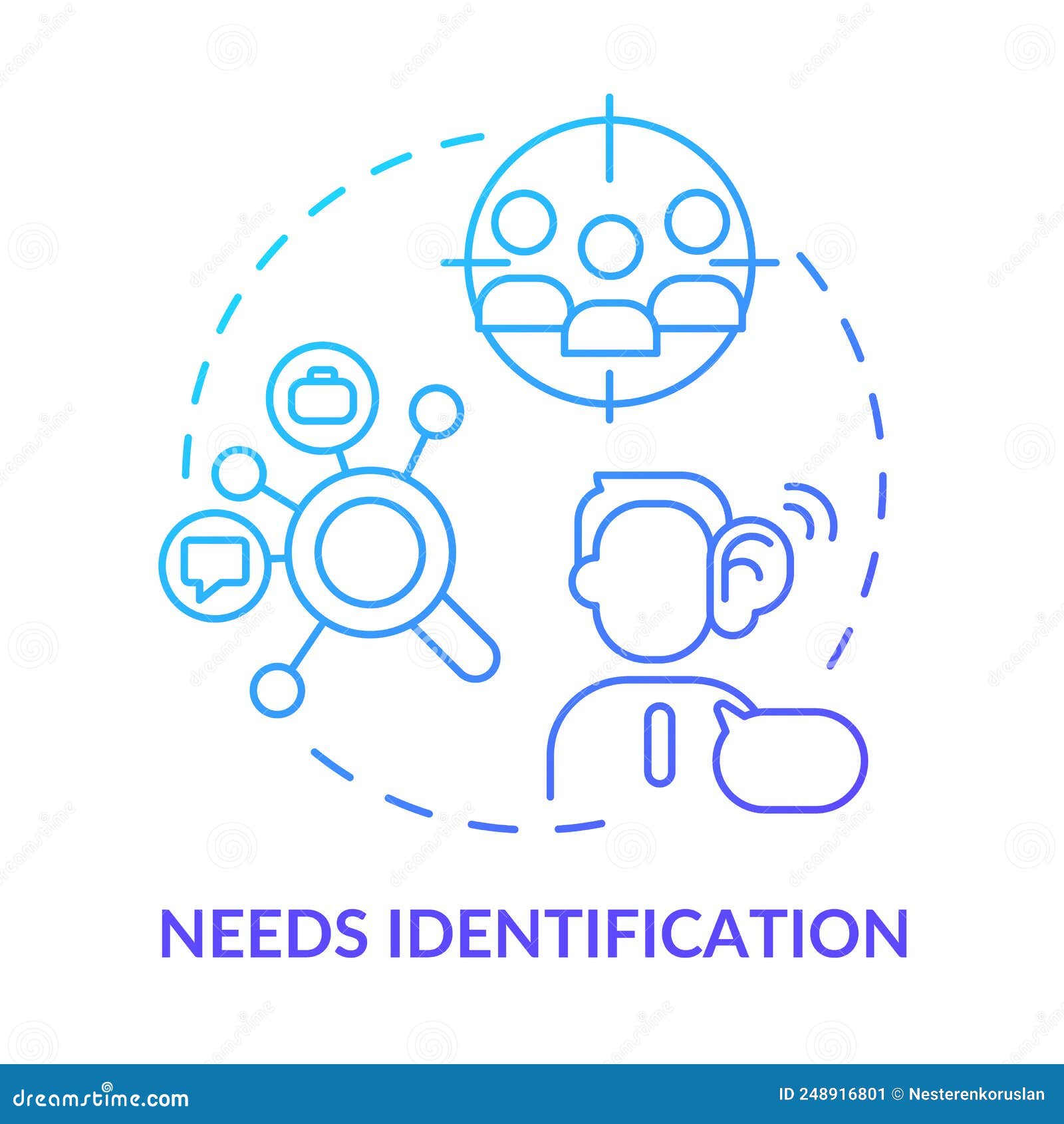 Needs Identification Blue Gradient Concept Icon Stock Vector ...