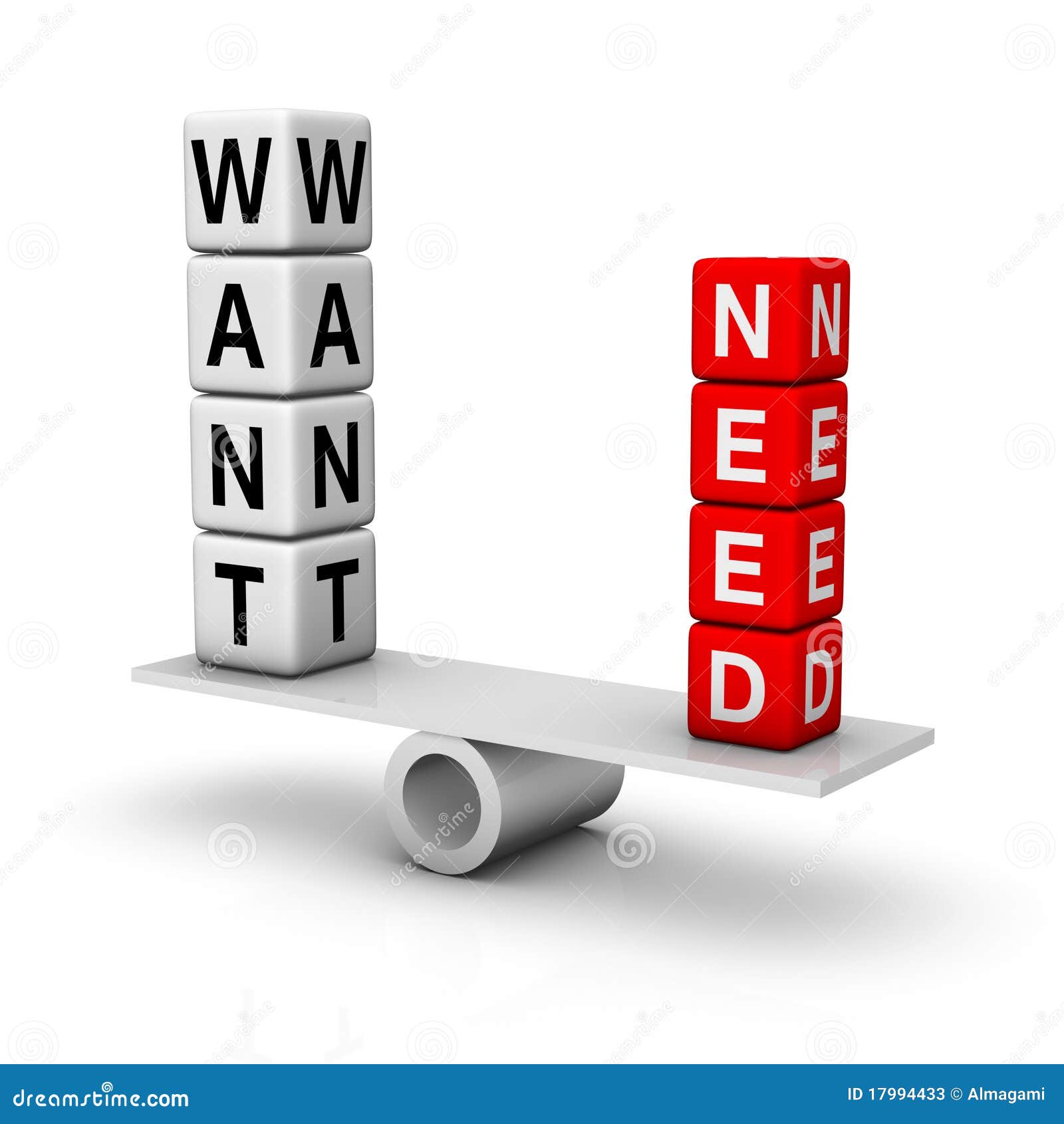Needs and wants stock illustration. Illustration of greed - 17994433