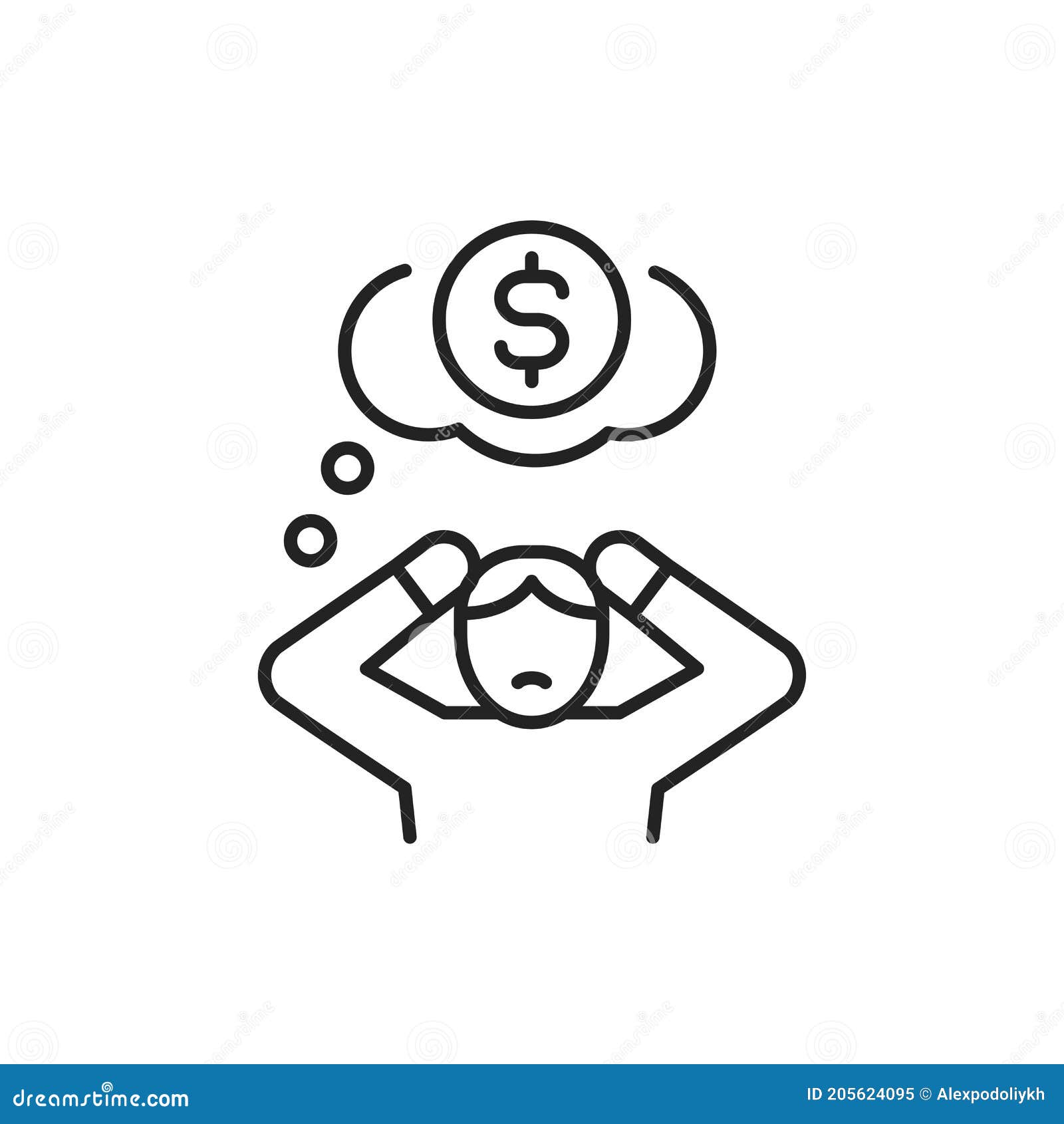 Needy Man Line Color Icon. Sign for Web Page, Mobile App Stock Vector ...