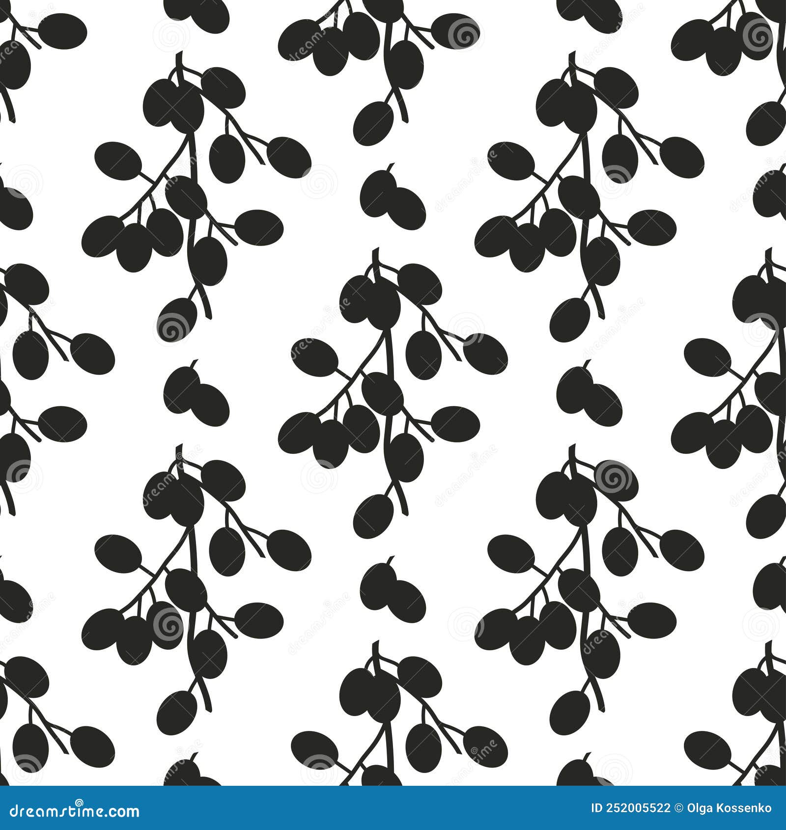 Neem. Silhouette on a White Background. Seamless Pattern Stock ...
