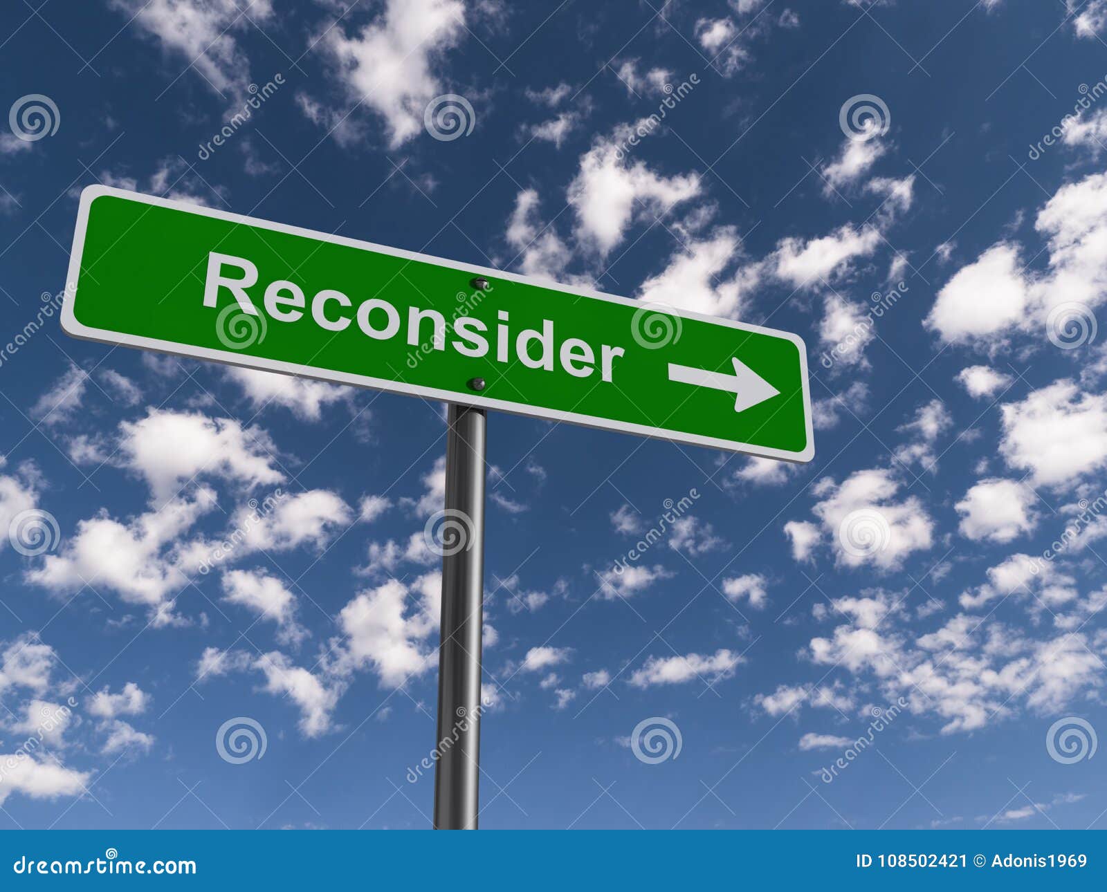 Neem Straatteken Opnieuw in Overweging Stock Afbeelding - Image of ...