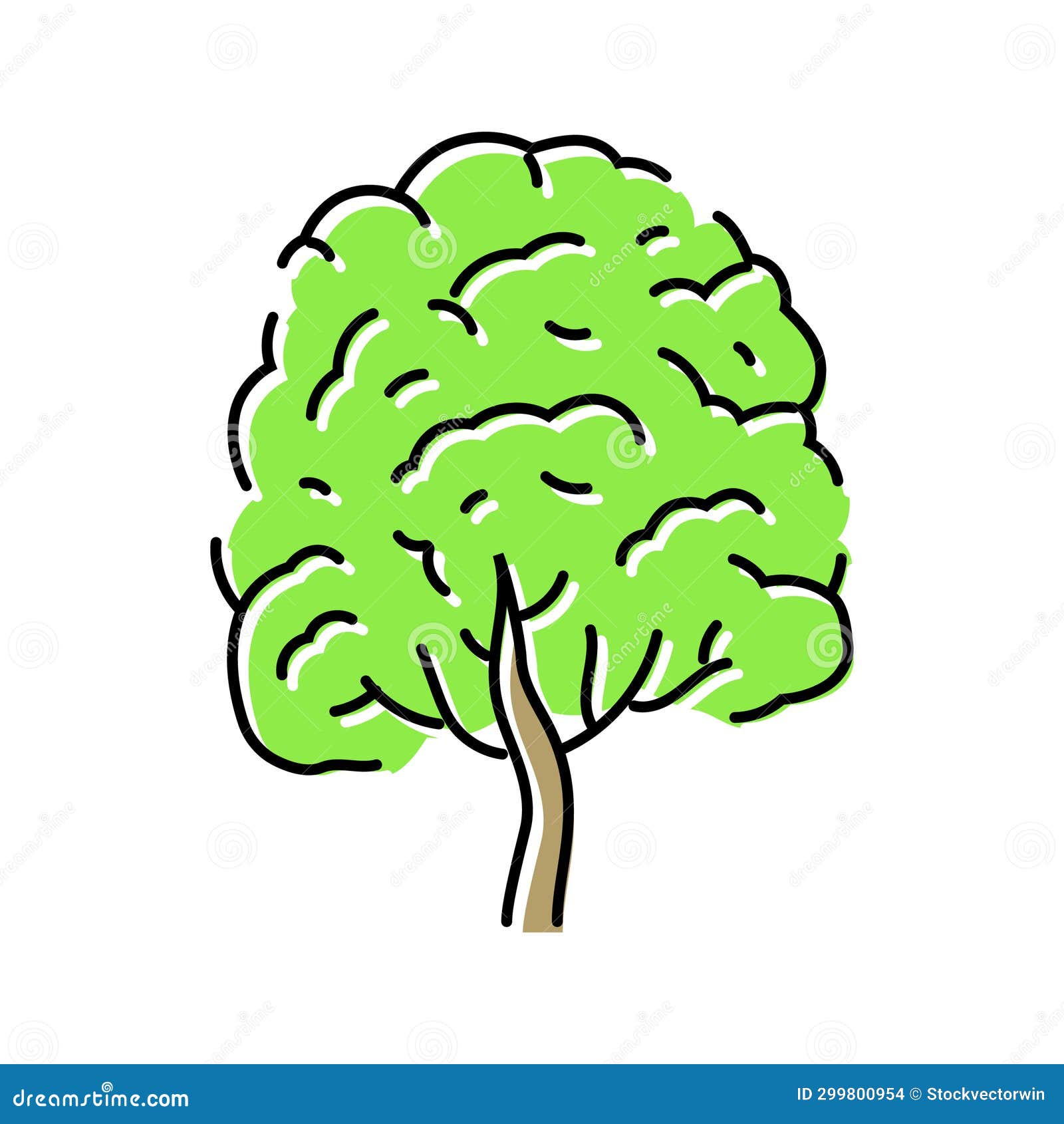 Neem Tree Jungle Amazon Color Icon Vector Illustration Stock ...