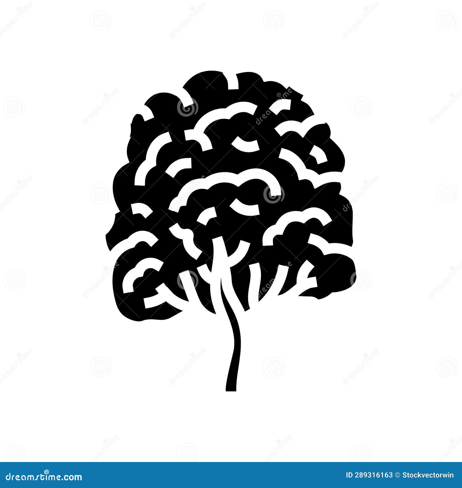 Neem Tree Jungle Amazon Glyph Icon Vector Illustration Stock ...