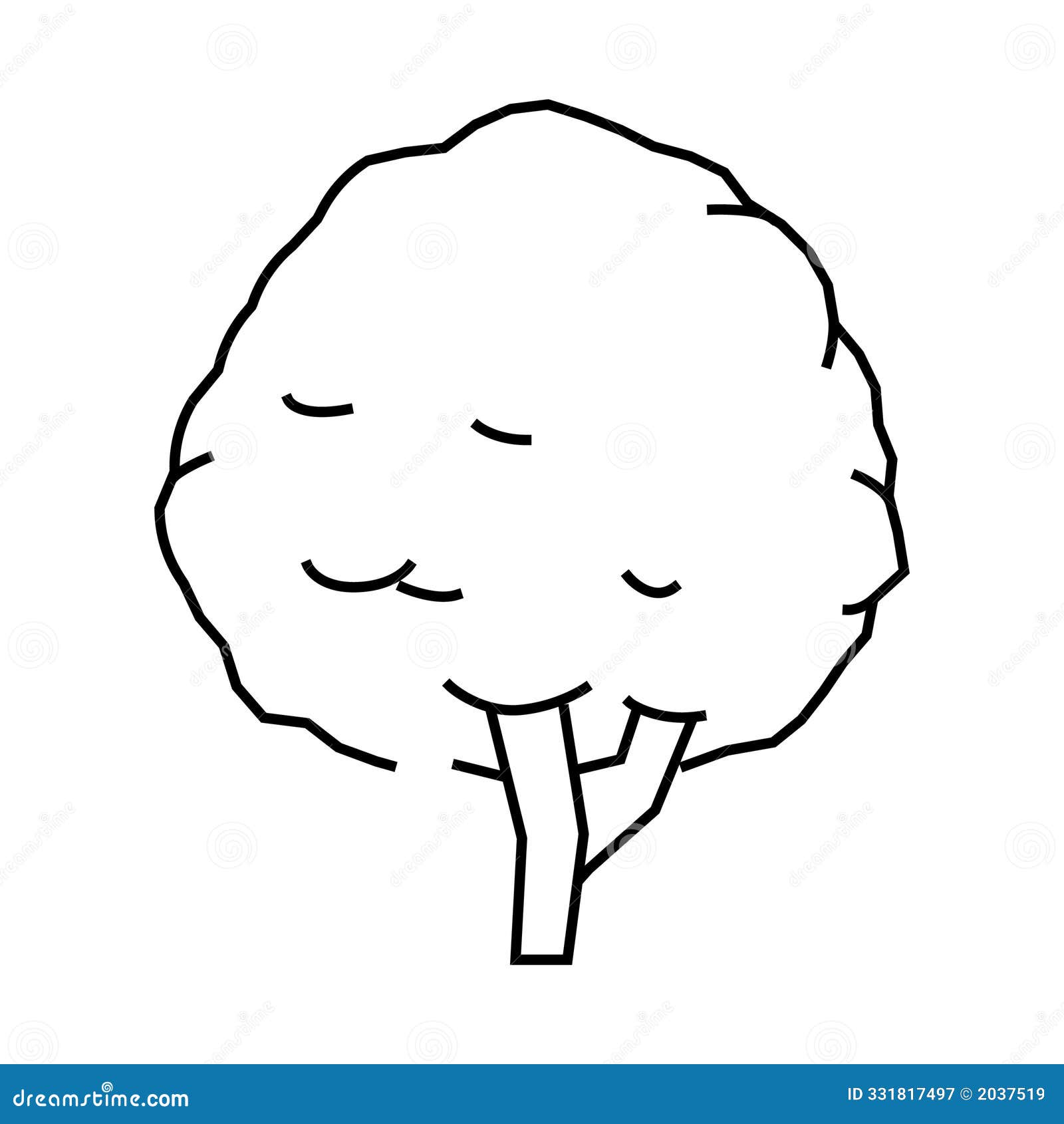 Neem Tree Jungle Amazon Line Icon Vector Illustration Stock Vector ...