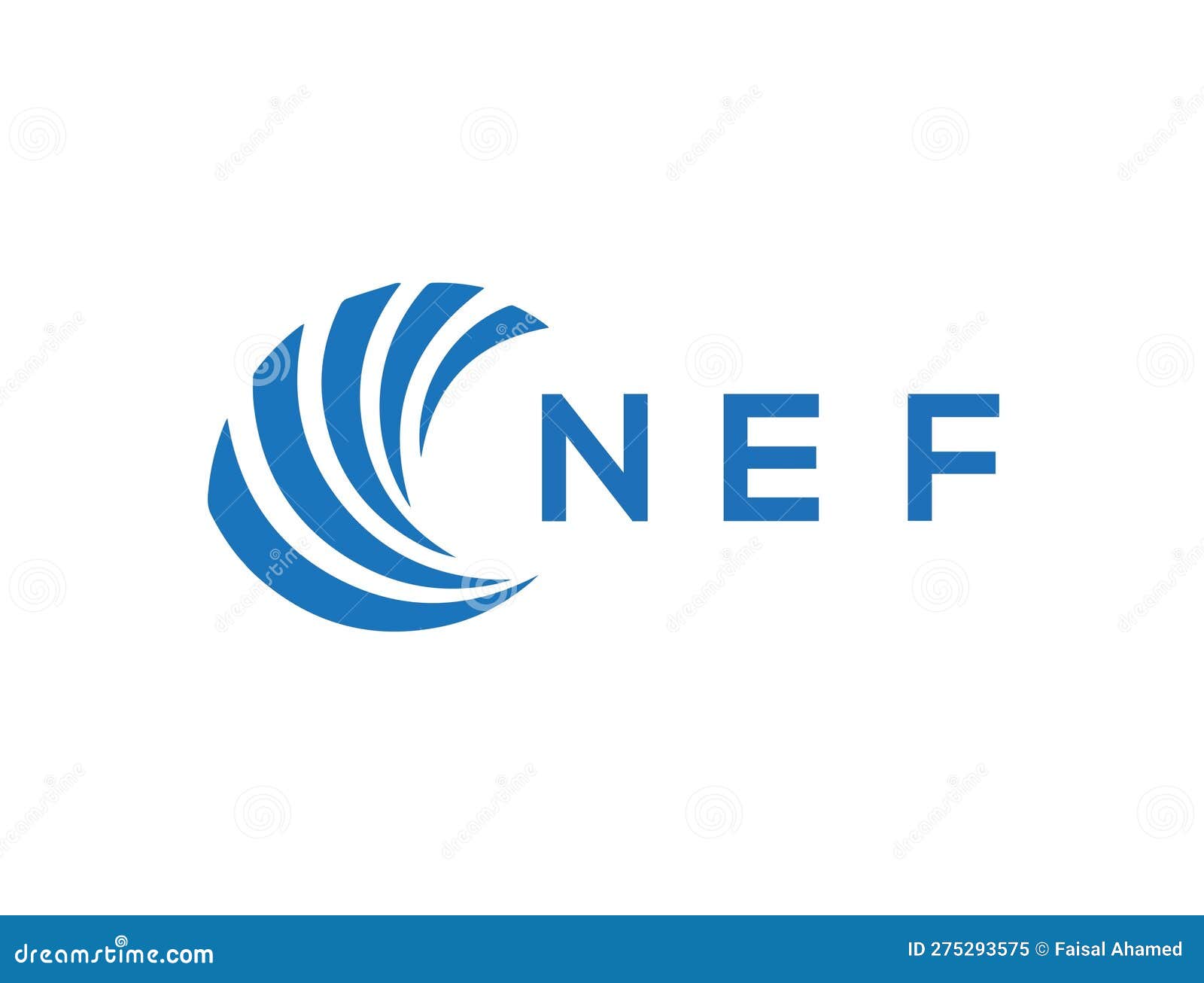 NEF Letter Logo Design on White Background. NEF Creative Circle Letter ...