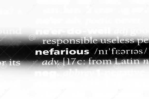 Nefarious stock photo. Image of paper, closeup, definition - 126544262