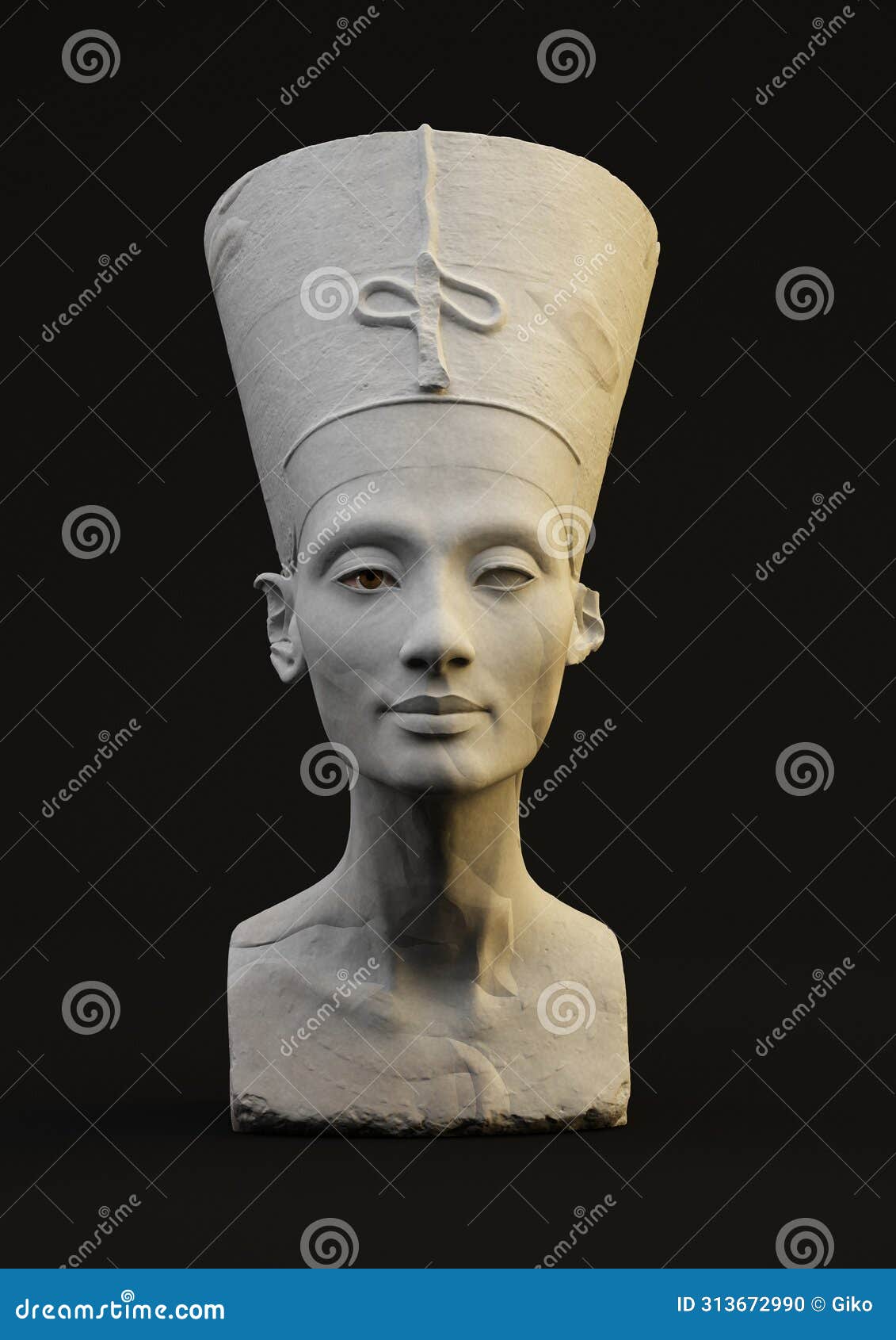 Nefertiti Statue Buried In The Sand Royalty-Free Stock Image | CartoonDealer.com #313673044