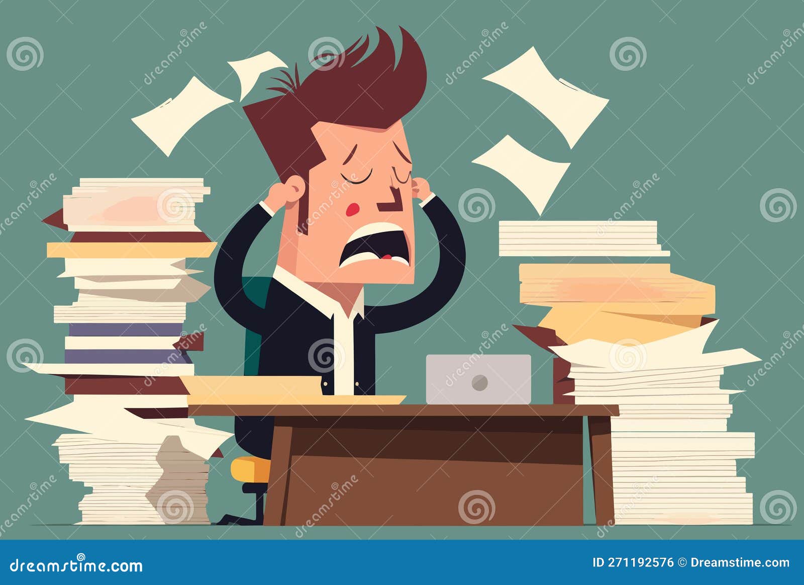 Angry Frustrated Man Walking And Kicking The Garbage, Vector Cartoon ...