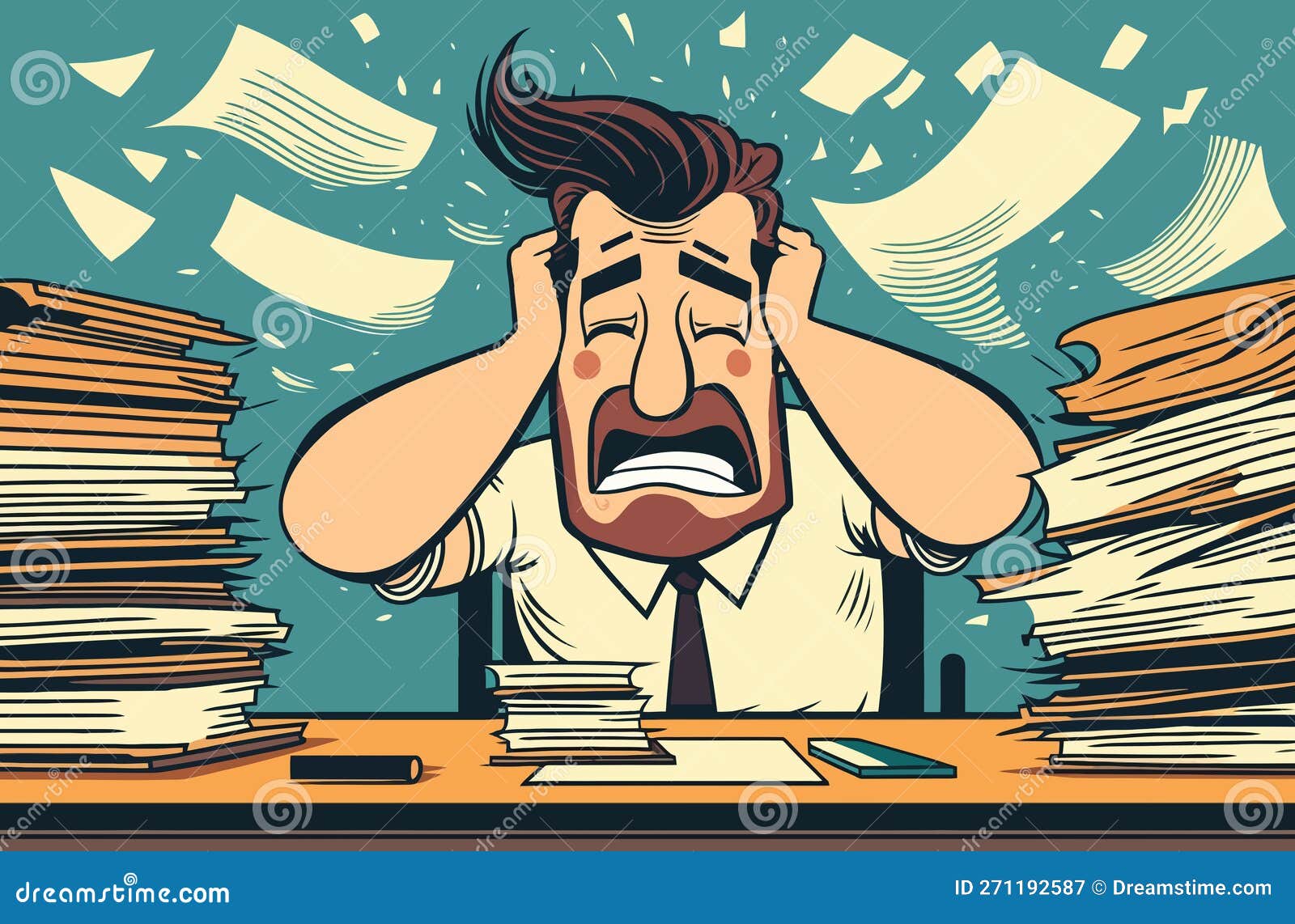 Angry Frustrated Man Walking And Kicking The Garbage, Vector Cartoon ...