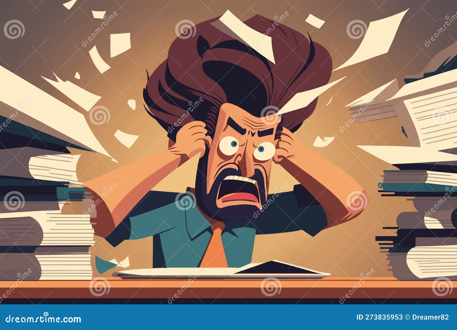 Angry Frustrated Man Walking And Kicking The Garbage, Vector Cartoon ...