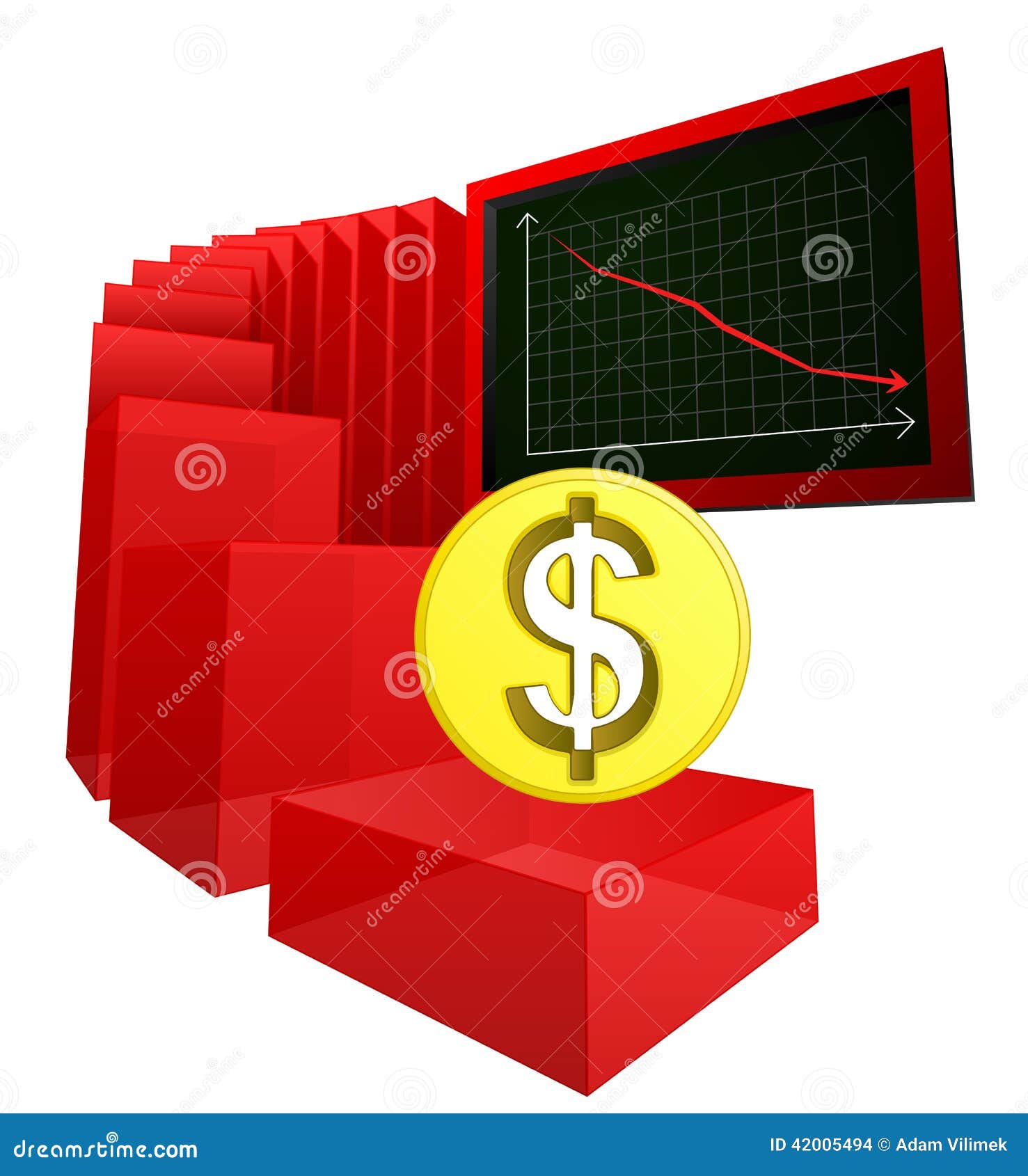 Negative Business Banking Results of Dollar Vector Stock Vector ...