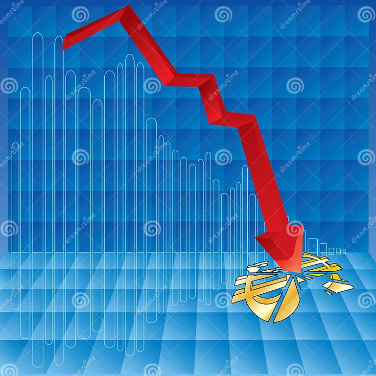 Negative business graph stock illustration. Illustration of investment ...