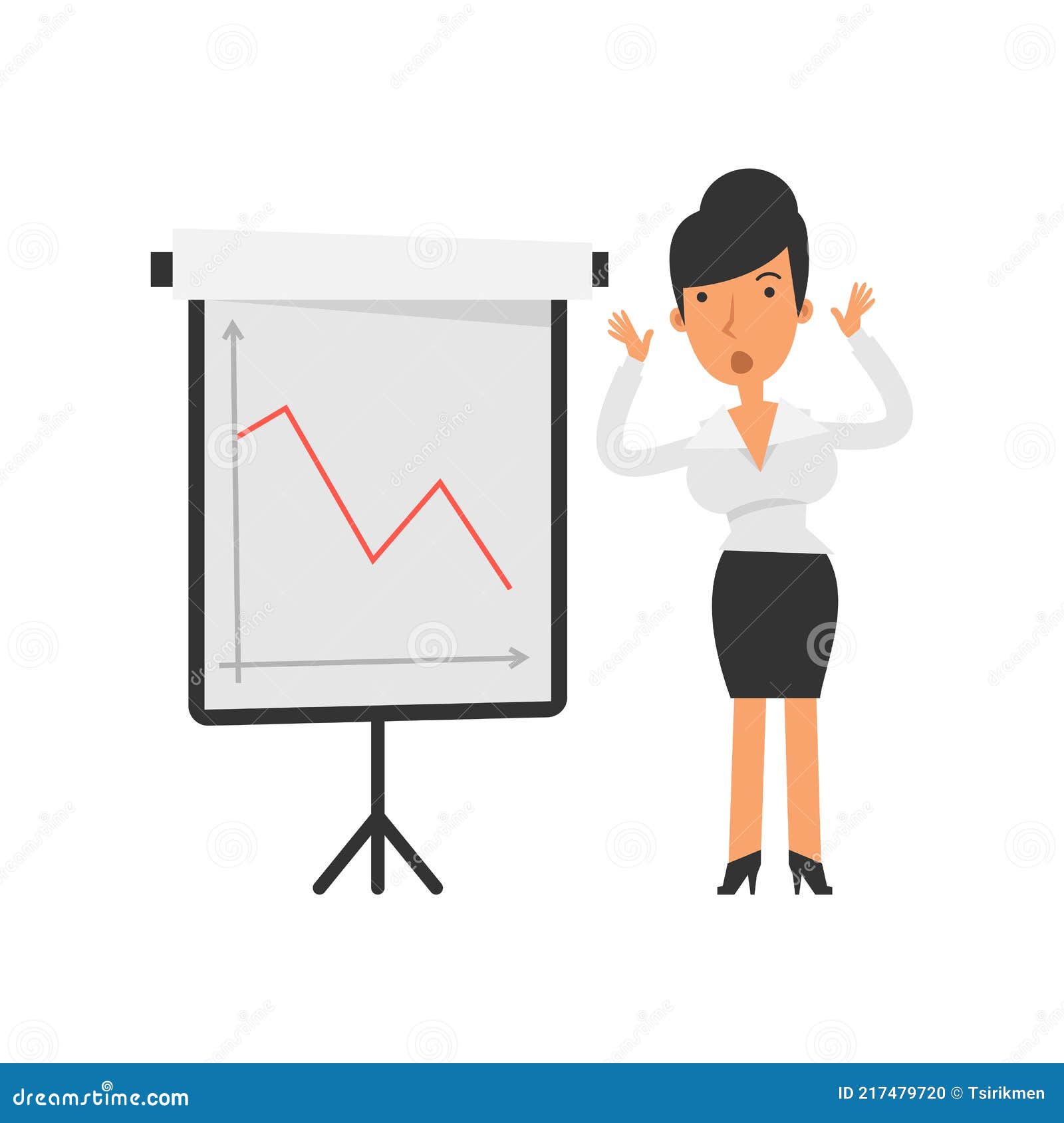 Negative Business Graph. Businesswoman Displeased Stock Vector ... Negative Business Graph. Businesswoman Displeased Stock Vector ...