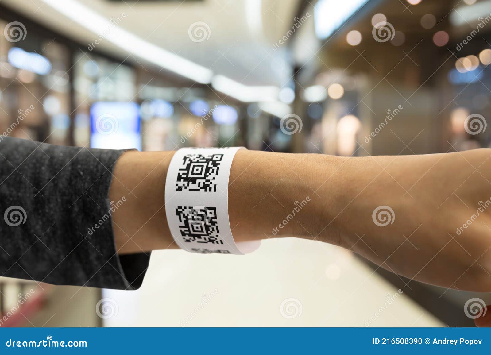 Negative Coronavirus PCR Test QR Code Armband Stock Photo - Image of ...