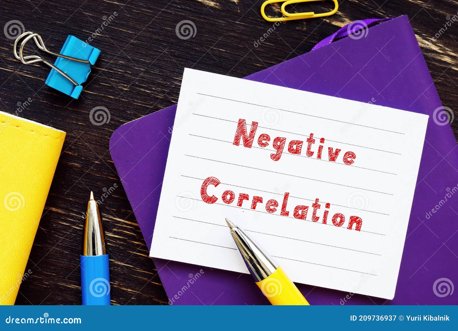 Negative Correlation Sign on the Page Stock Image - Image of prepayment ...