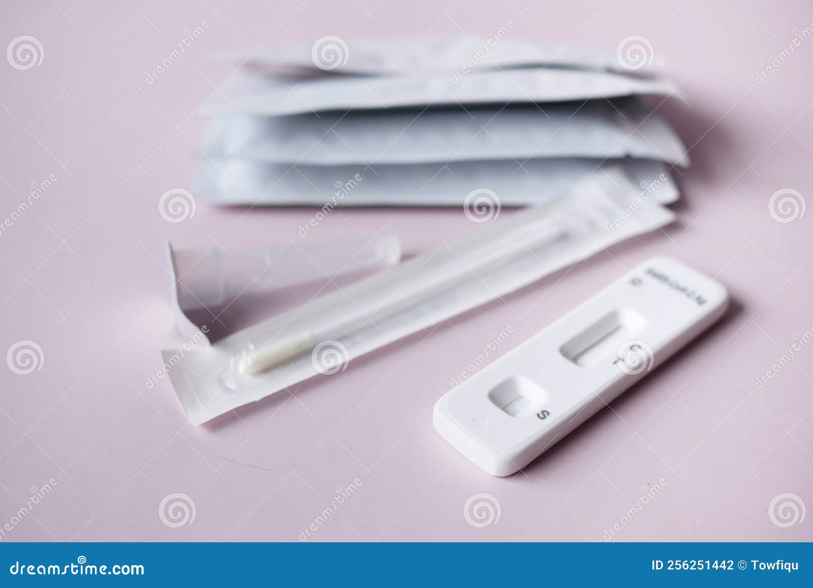 Negative Covid-19 Test Kit on Red Background Stock Photo - Image of ...