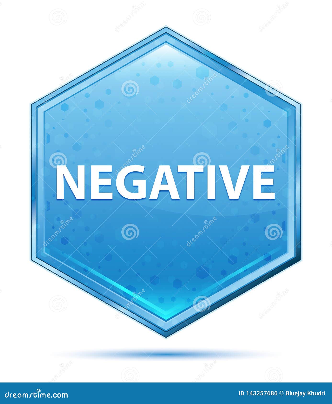 Negative Crystal Blue Hexagon Button Stock Illustration - Illustration ...