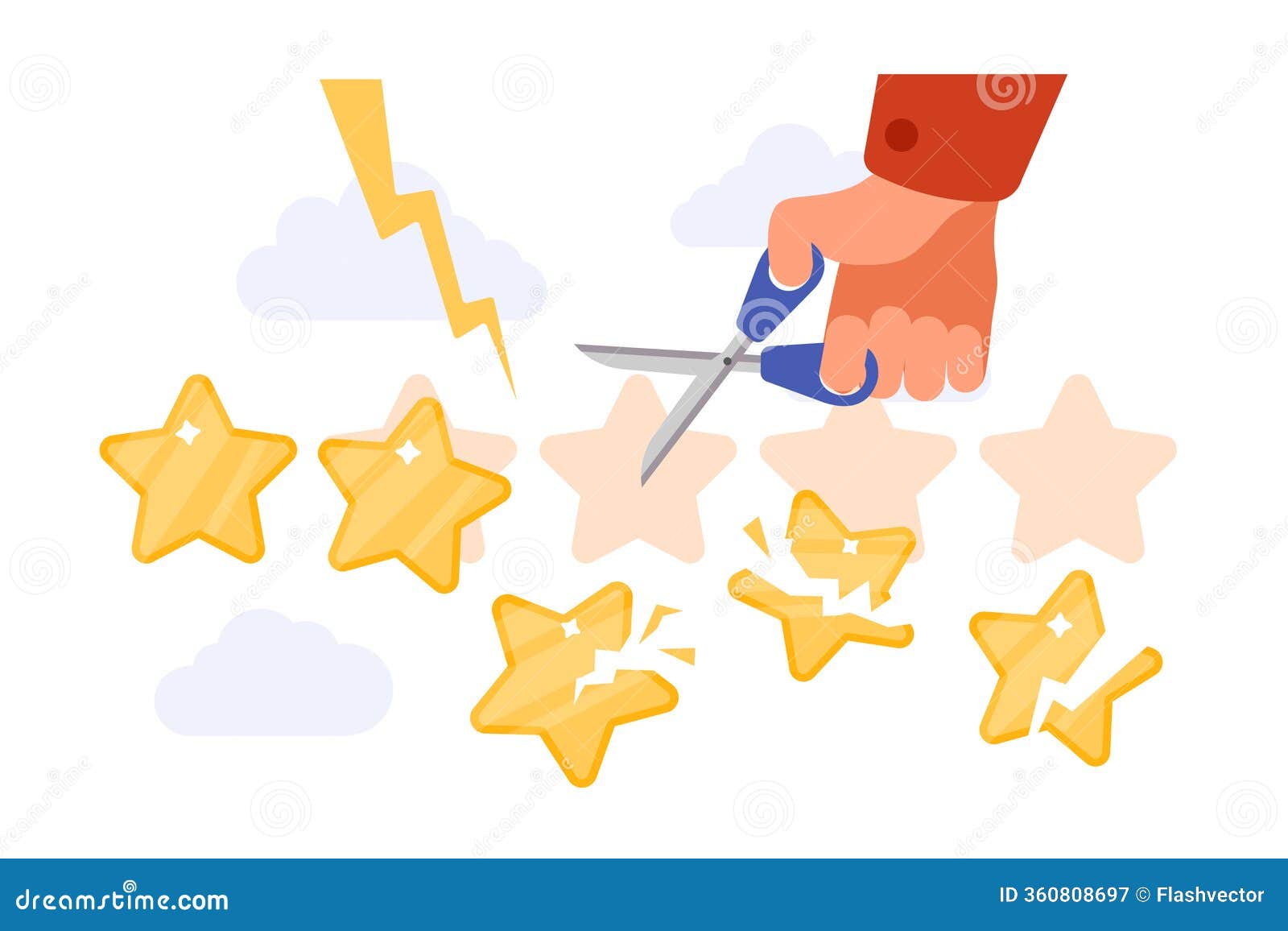 Negative Customer Feedback, Hand Cutting Star With Scissors, Bad ...