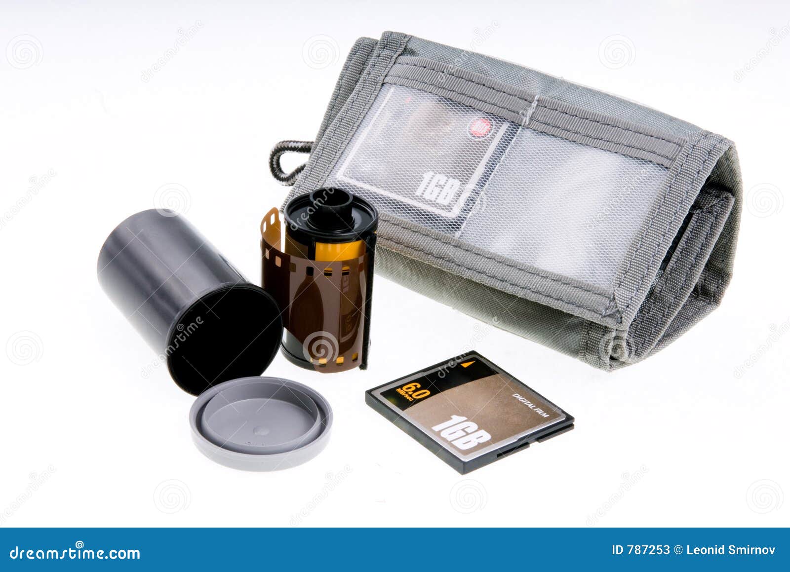 Negative And Digital Film. Storage Canister And Card Wallet With Card ...