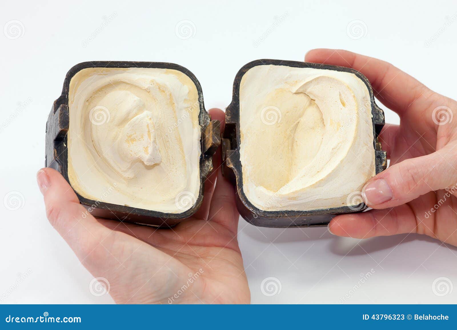 Negative Ear Form Plaster Ready for Silicone Stock Image - Image of ...