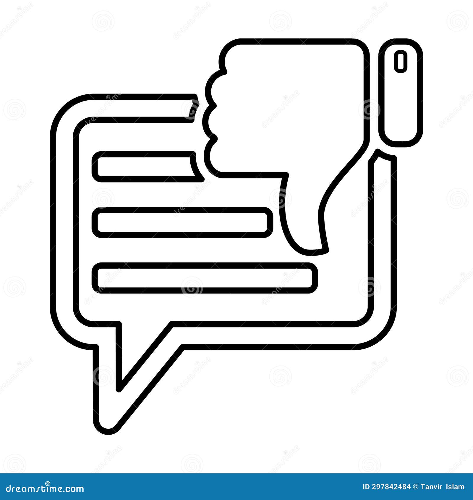 Negative Feedback Icon in Outline Style Stock Illustration ...