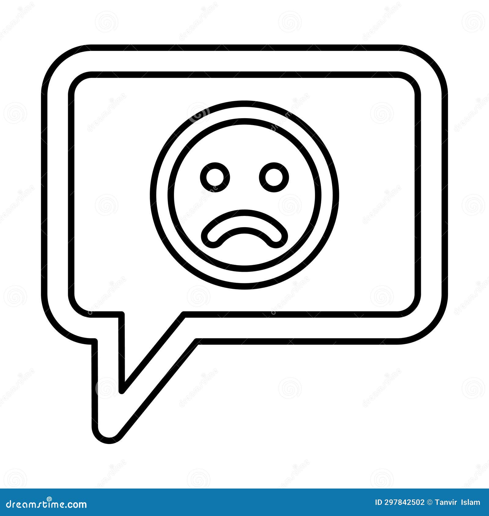 Negative Feedback Icon in Outline Style Stock Vector - Illustration of ...