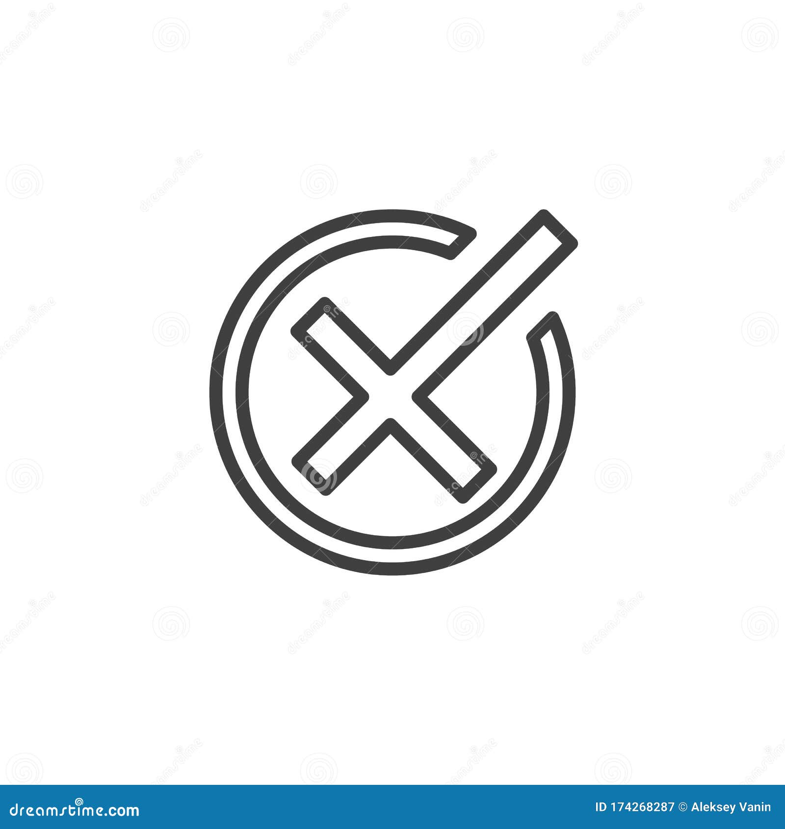 Reject Or Cancel Line Icons. Set Of Decline, Cancellation And Dislike ...