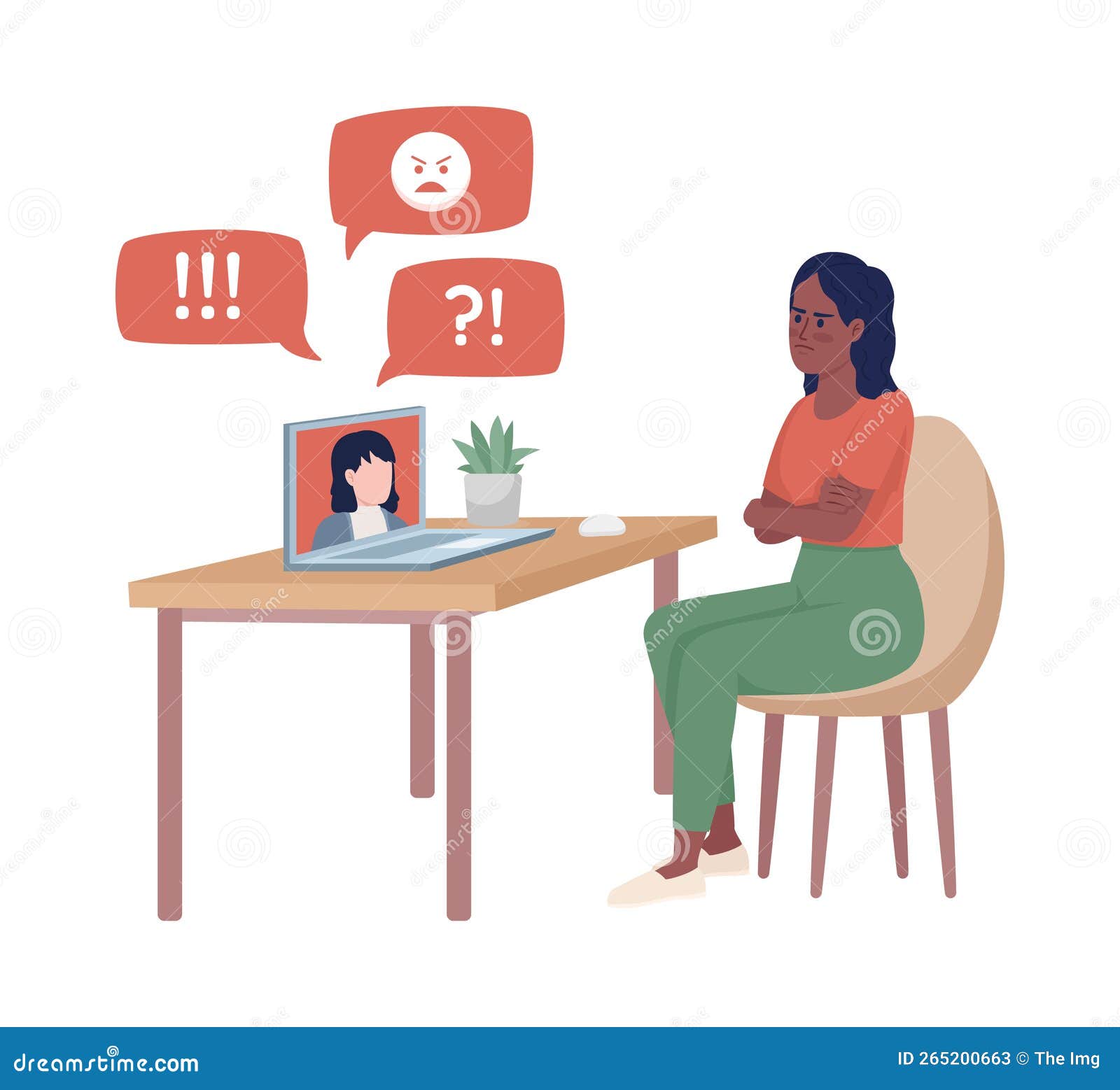 Negative Feedback Semi Flat Color Vector Character Stock Vector ...