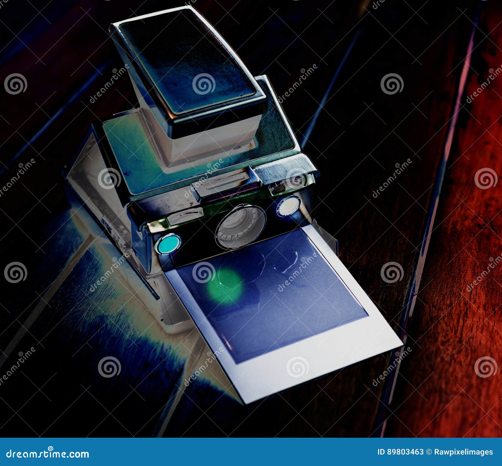 Negative Filter on Instant Camera with Film Stock Image - Image of ...