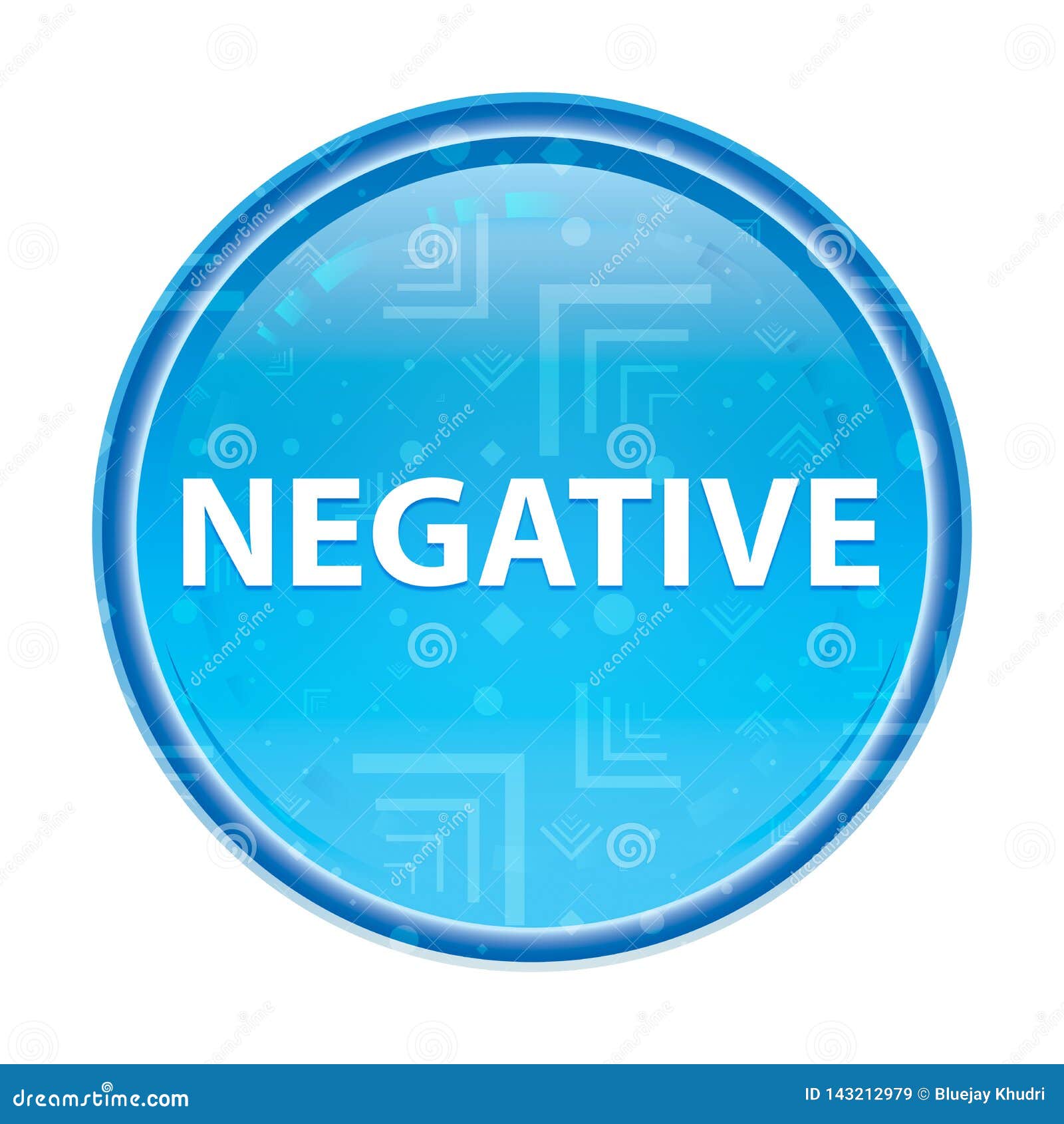 Negative Floral Blue Round Button Stock Illustration - Illustration of ...