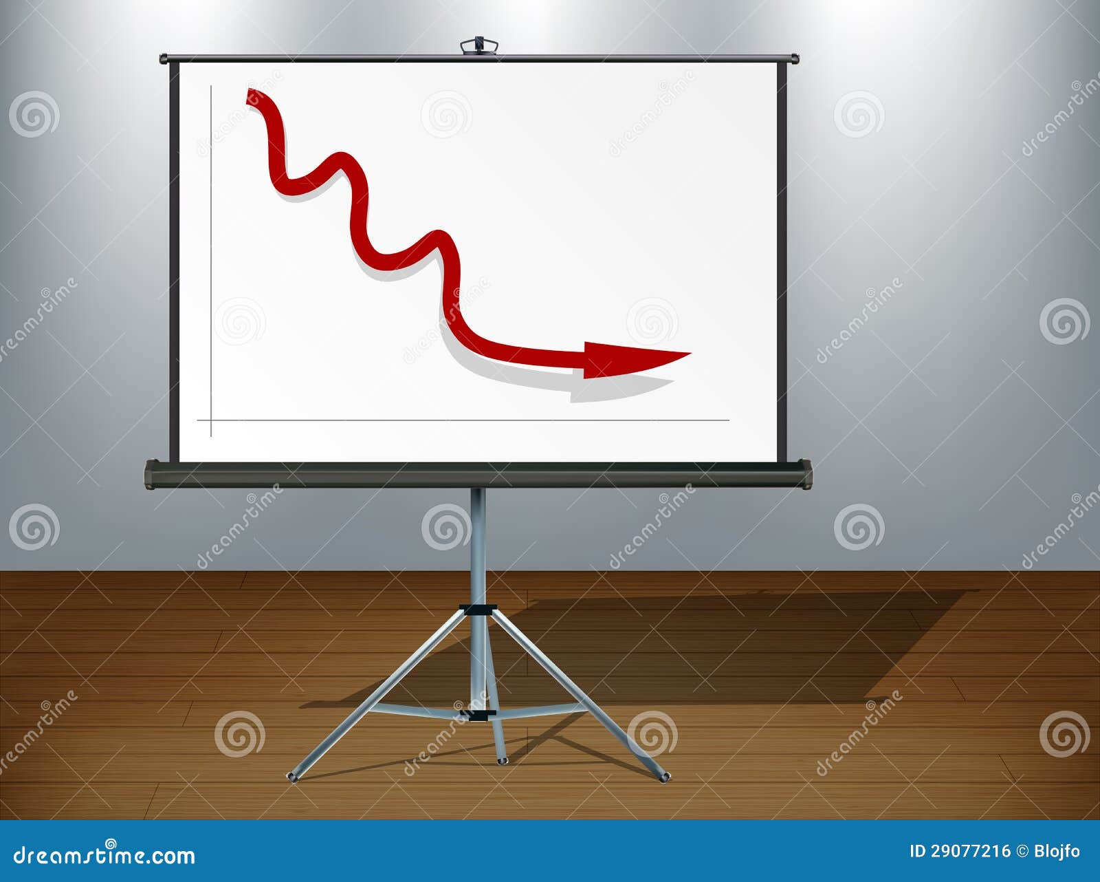 Negative Graph Analysis On Red Background Royalty-Free Stock ...
