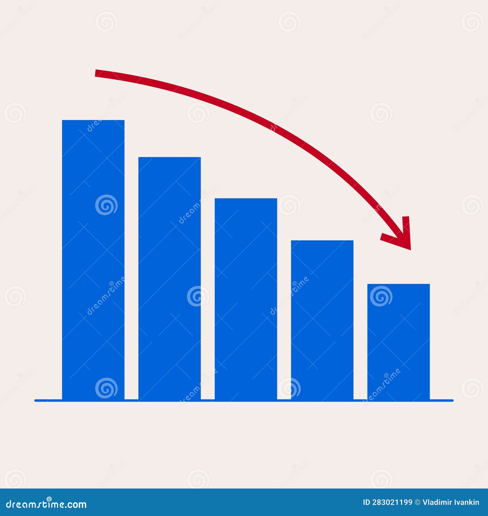 Negative Graph Vector Color Flat Style Stock Vector - Illustration of ...