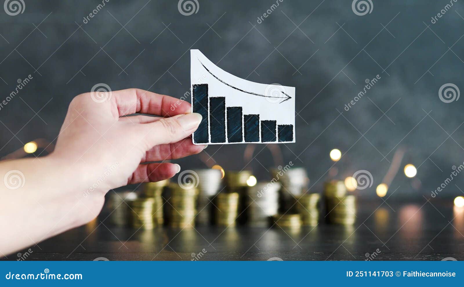 Negative Growth or Bad Business Performance, Graph with Negative Stats ...
