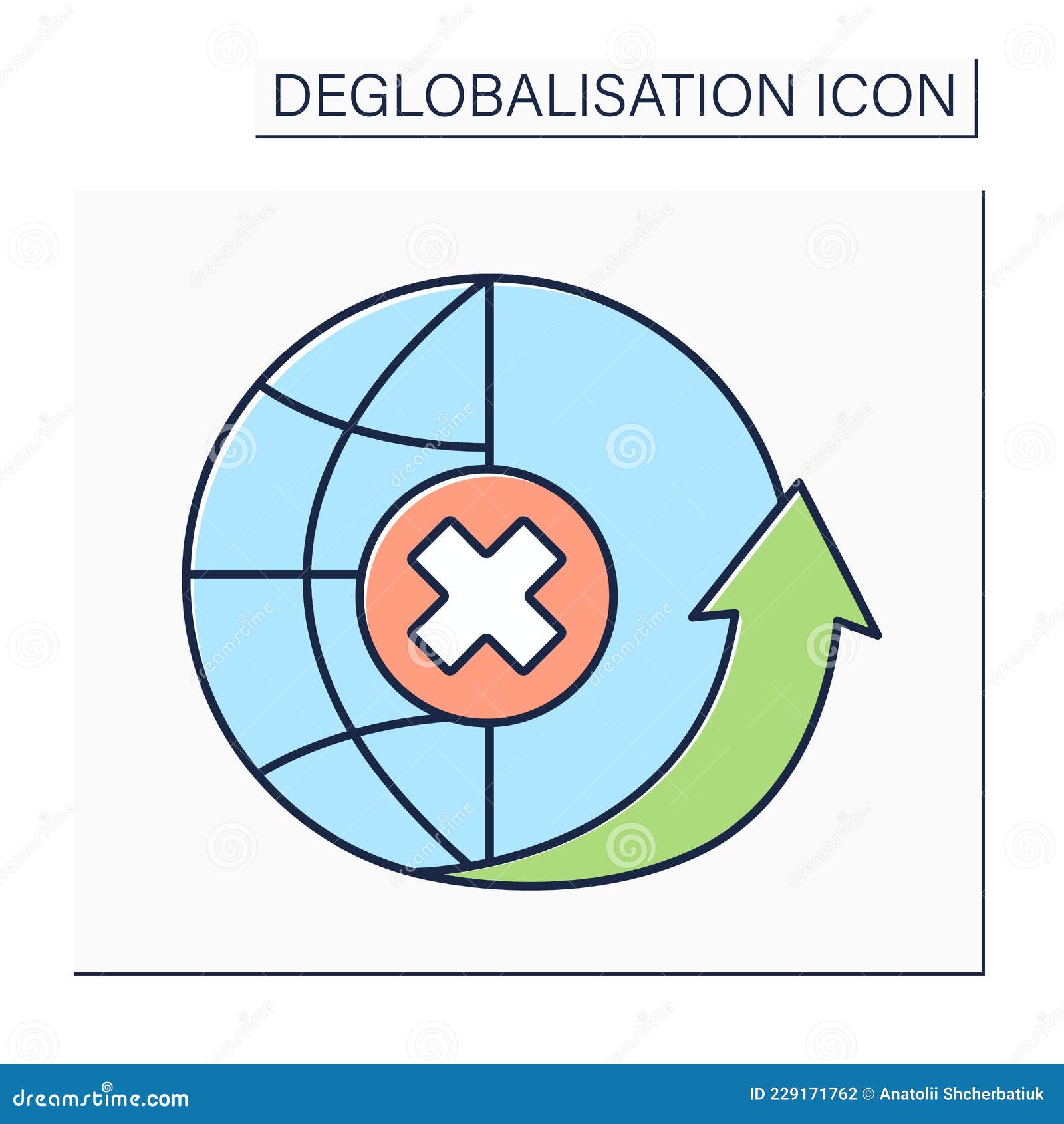 Negative growth color icon stock vector. Illustration of icon - 229171762