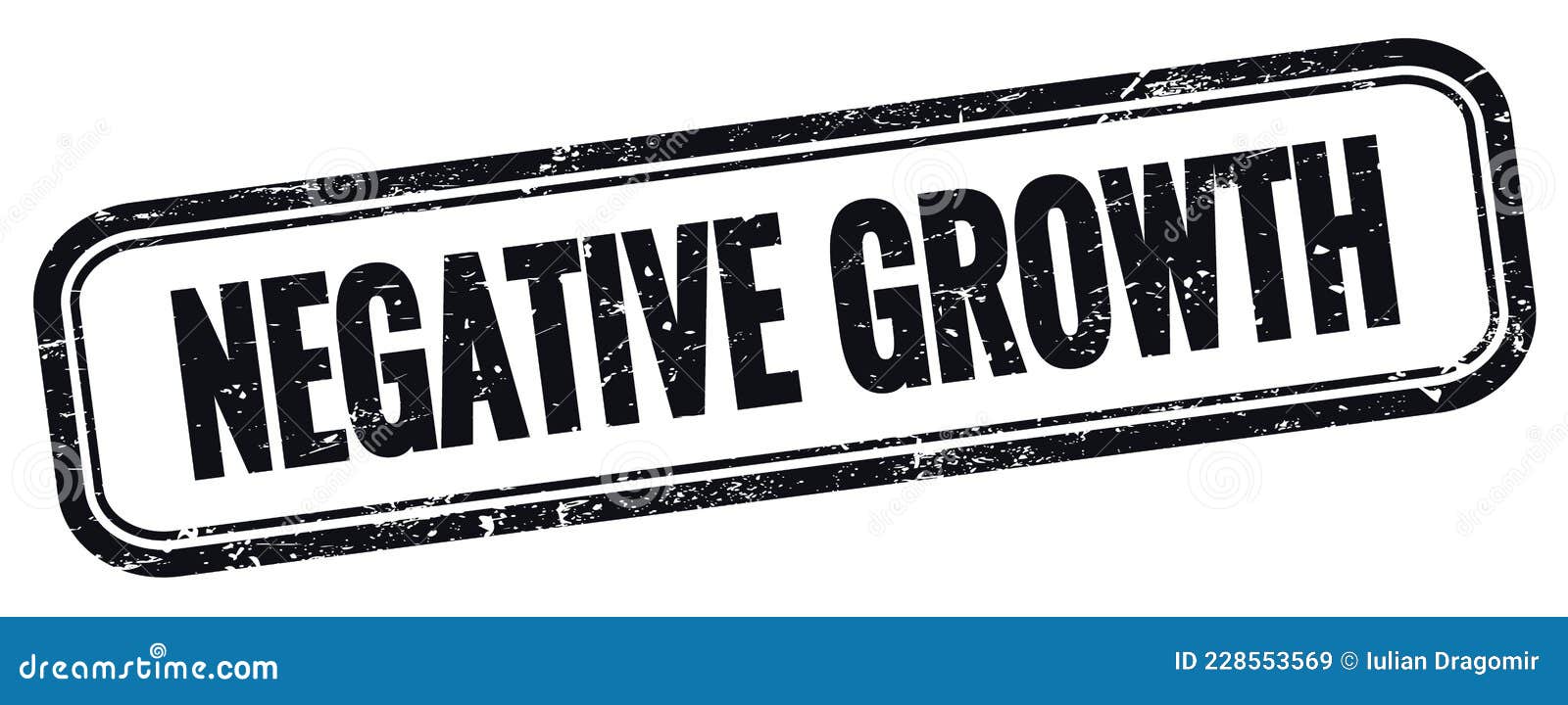 NEGATIVE GROWTH Text on Black Grungy Vintage Stamp Stock Illustration ...