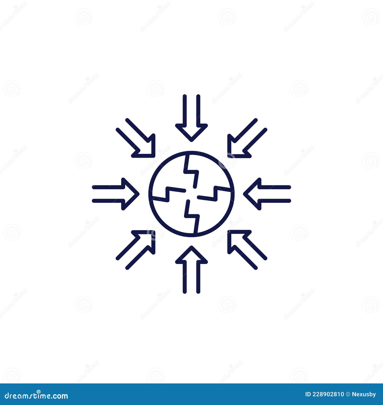 Negative Impact Line Icon on White, Vector Stock Vector - Illustration ...