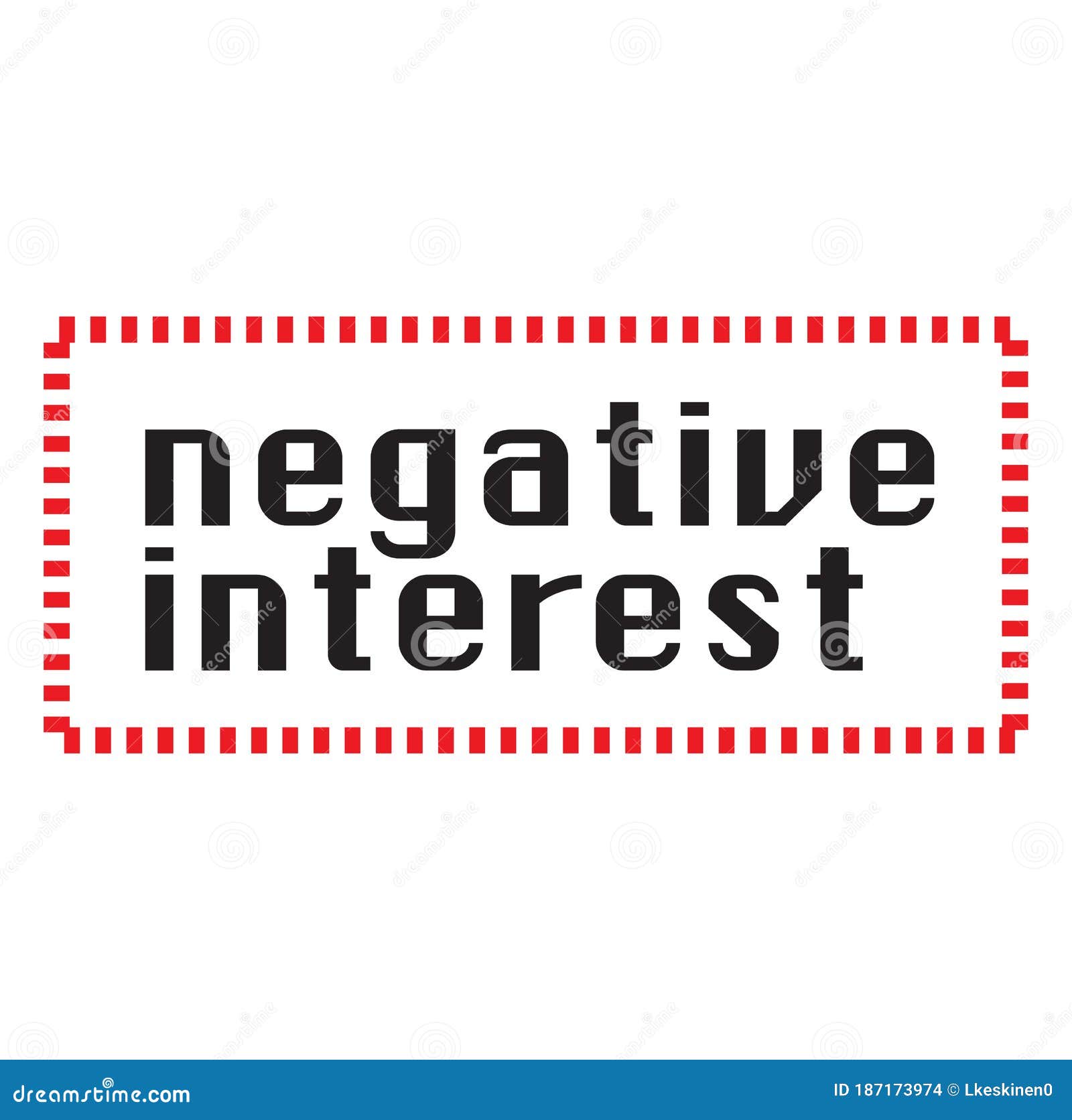 NEGATIVE INTEREST Sign On White Background Stock Photography ...