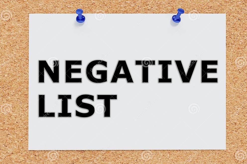 Negative List concept stock illustration. Illustration of minus - 95599638