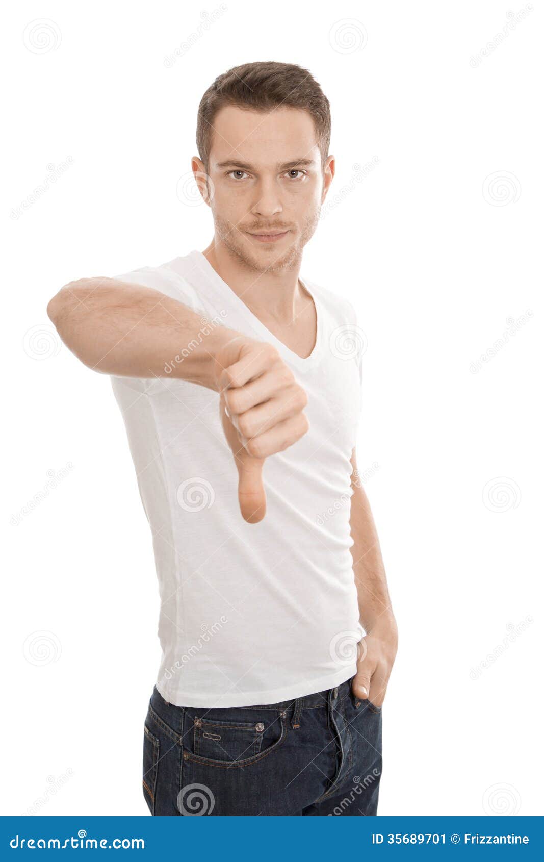 Negative Man with Thumbs Down Stock Image - Image of alone, breakdown ...
