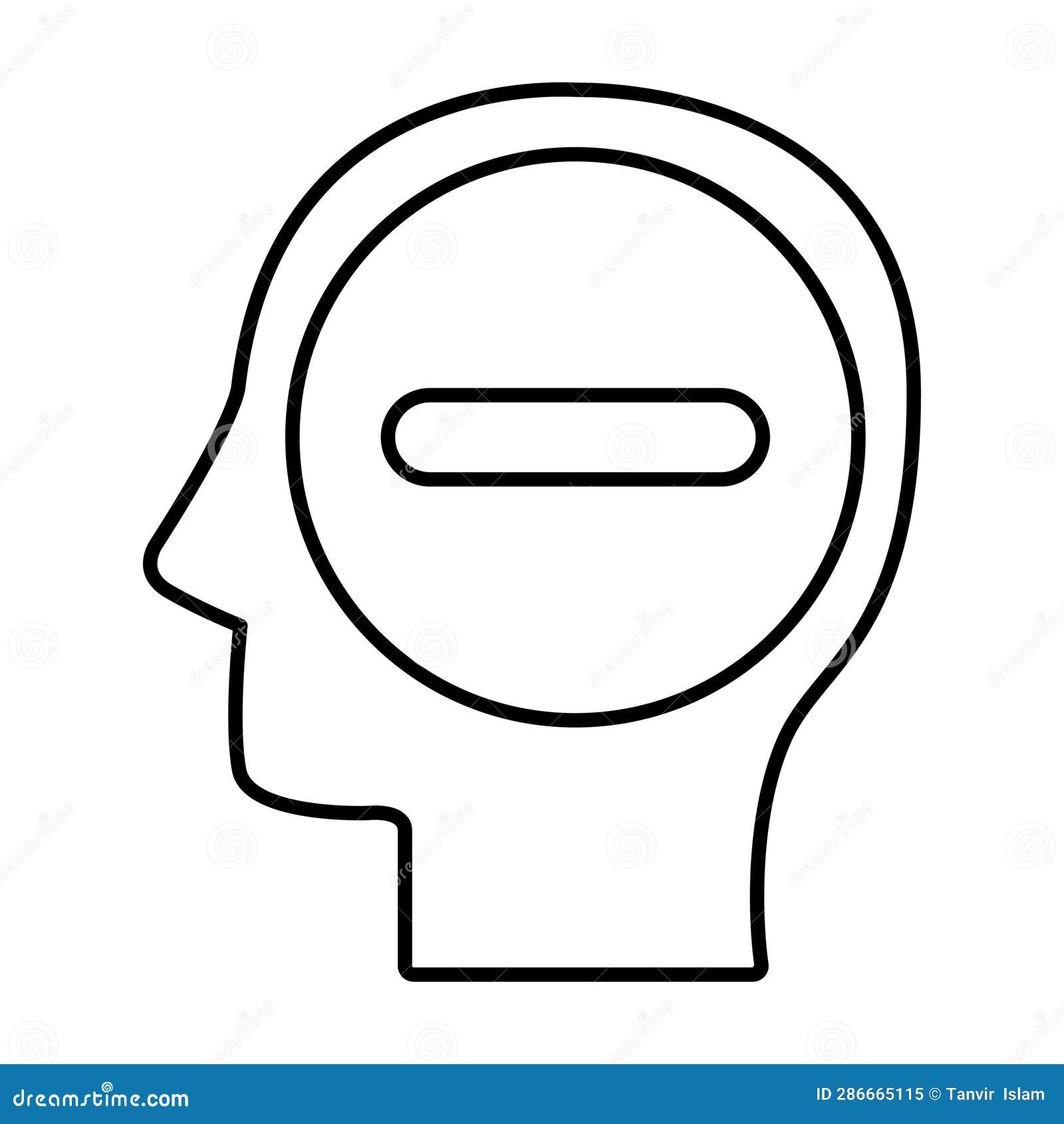 Negative Mind Icon in Outline Style Stock Vector - Illustration of ...