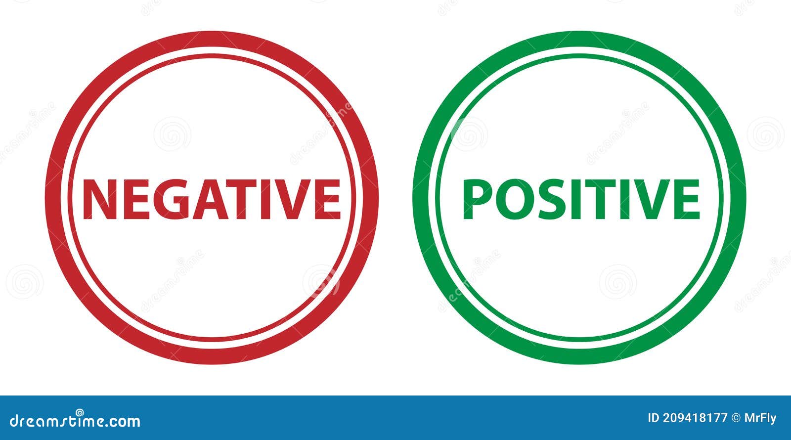 Negative Positive Rubber Stamp Vector Illustration Stock Vector ...