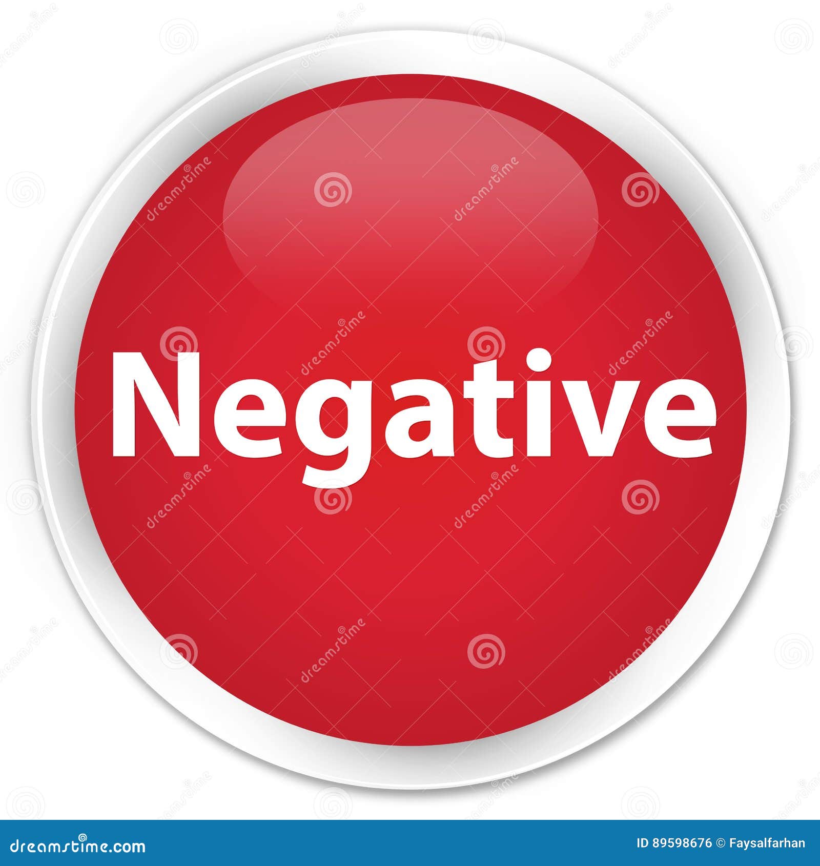 Negative Premium Red Round Button Stock Illustration - Illustration of ...