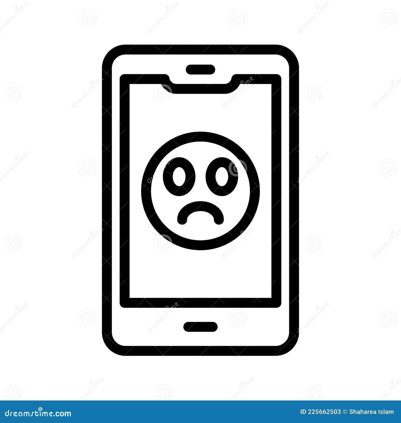 Negative Reaction on Mobile Icon Stock Vector - Illustration of ...