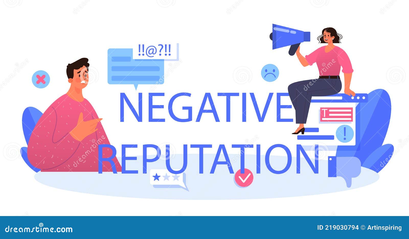 Negative Reputation Typographic Header. Brand Negative Campaigning ...