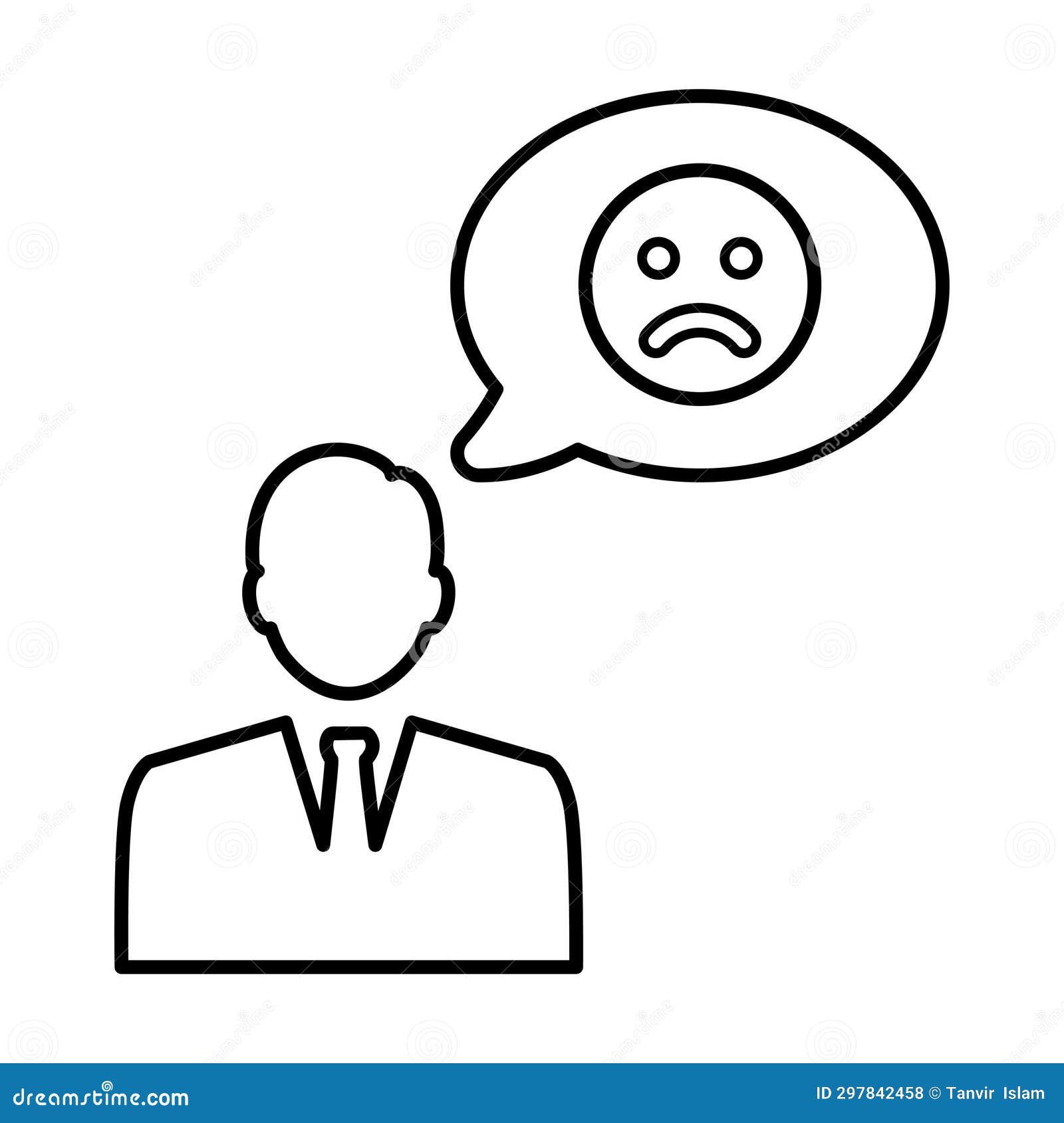 Negative Review Icon in Outline Style Stock Illustration - Illustration ...