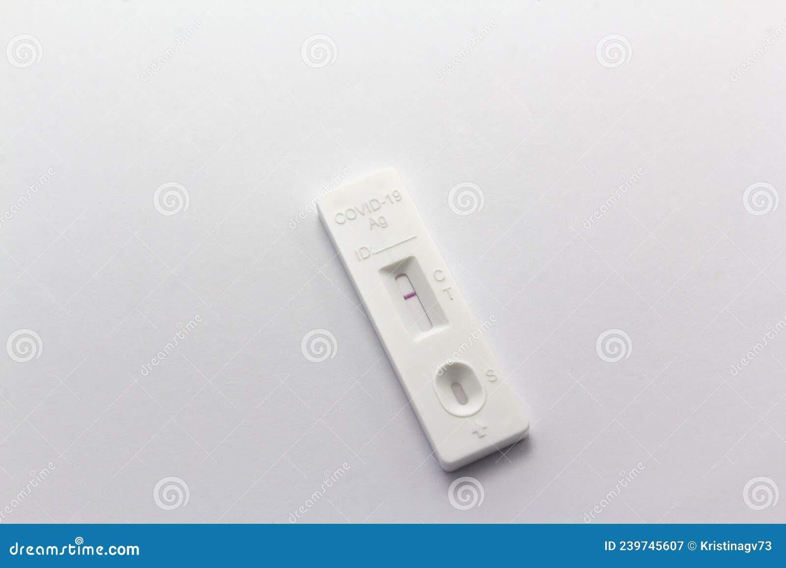 Negative SARS-CoV-2 Rapid Antigen Test on White Background, Horizontal ...