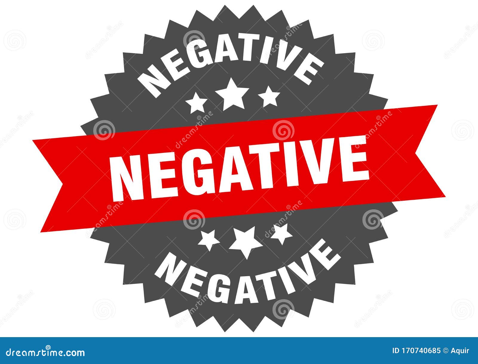 Negative Sign. Negative Circular Band Label. Negative Sticker Stock ...