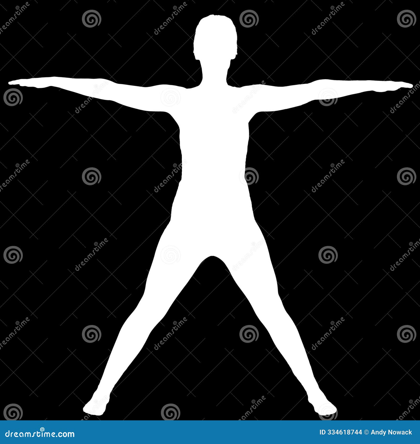 Basic Yoga Position with Outstretched Arms Stock Photo - Image of basic ...